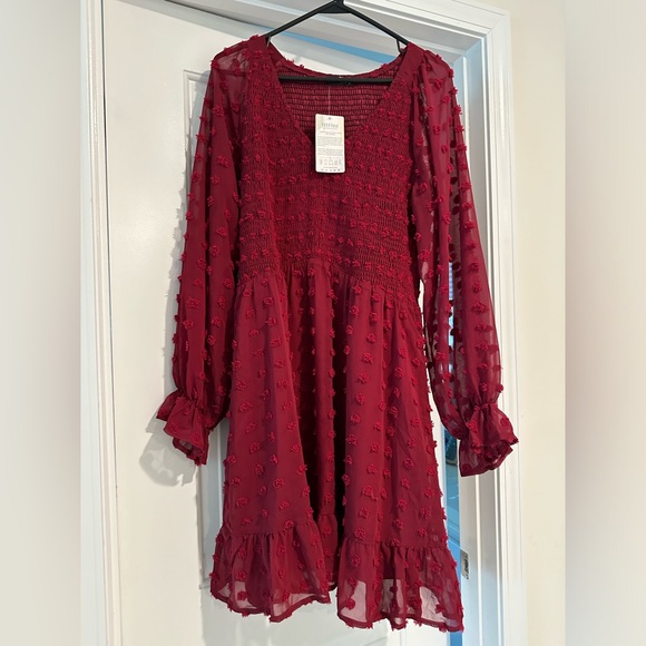 BTFBM | Dresses | Red Peasant Dress | Poshmark